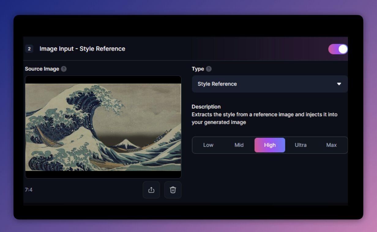 How to apply a reference style to an existing Image